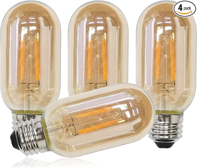 CTKcom T45 E26 Amber Antique LED Edison Light Bulb,T14 LED Tubular Vintage Antique Dimmable led ...