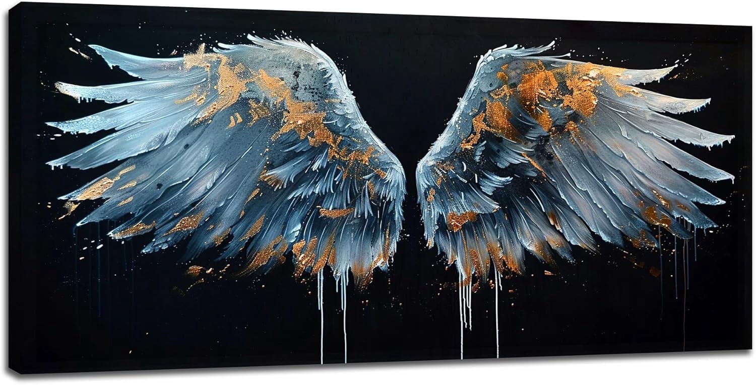 CTLL-Angel Wings Wall Art for Living Room Size Black Wing Wall Decor ...