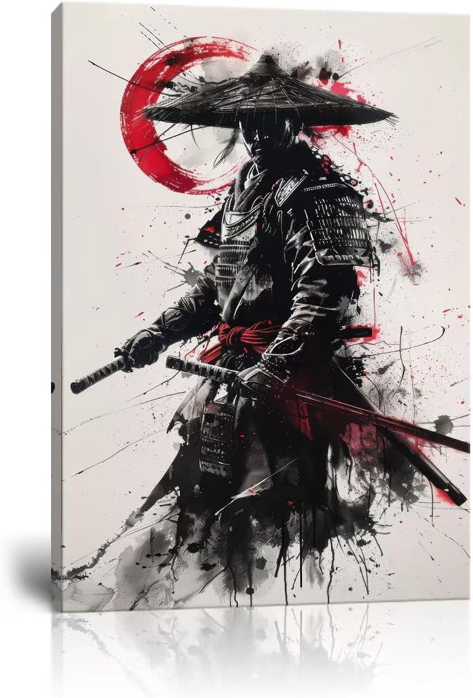 CTLL-Armored Samurai Wall Art Pictures Three Pole Flow Samurai Poster ...