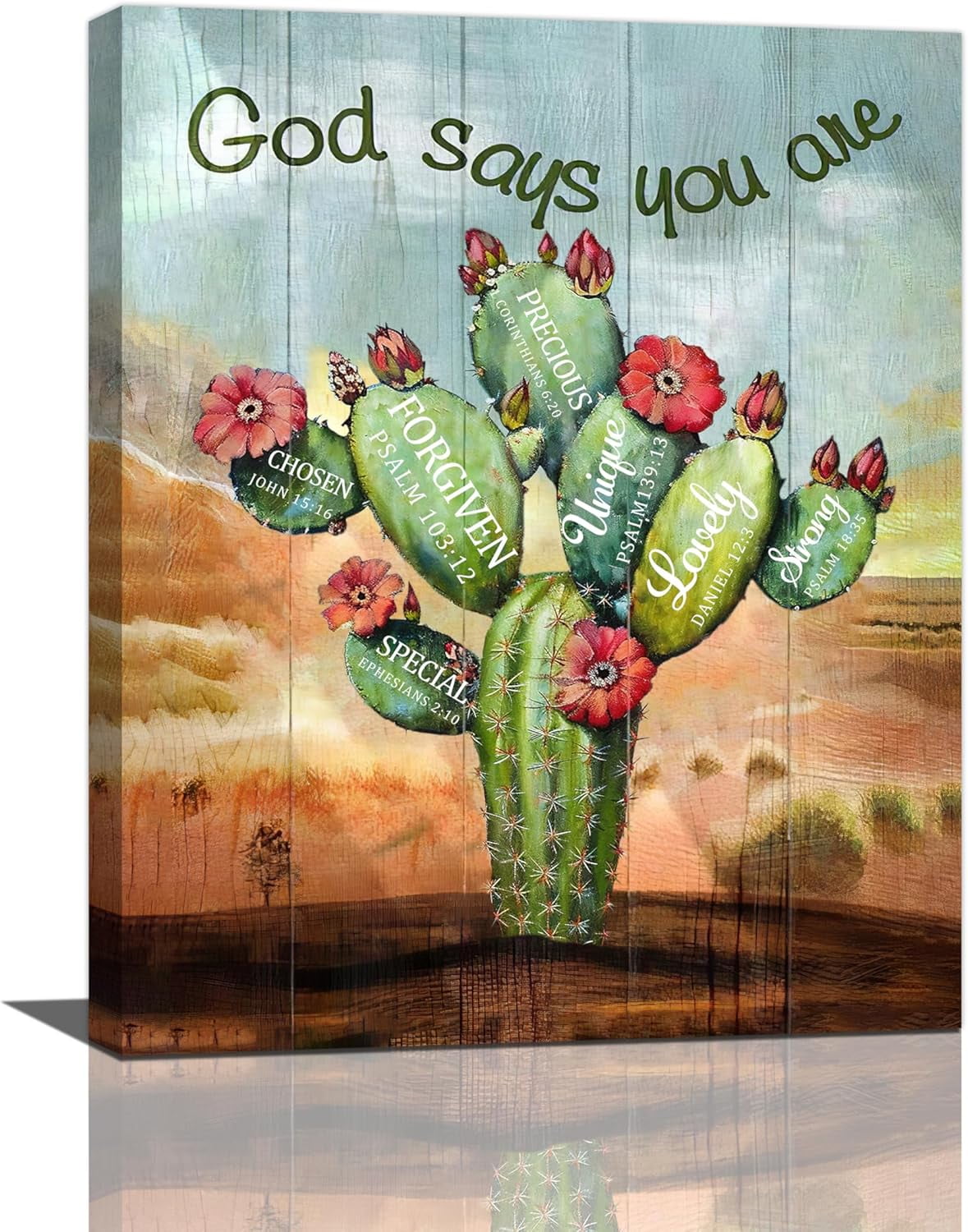 CTLL-Cactus God Says You Are Wall Art Succulent Desert Pictures ...