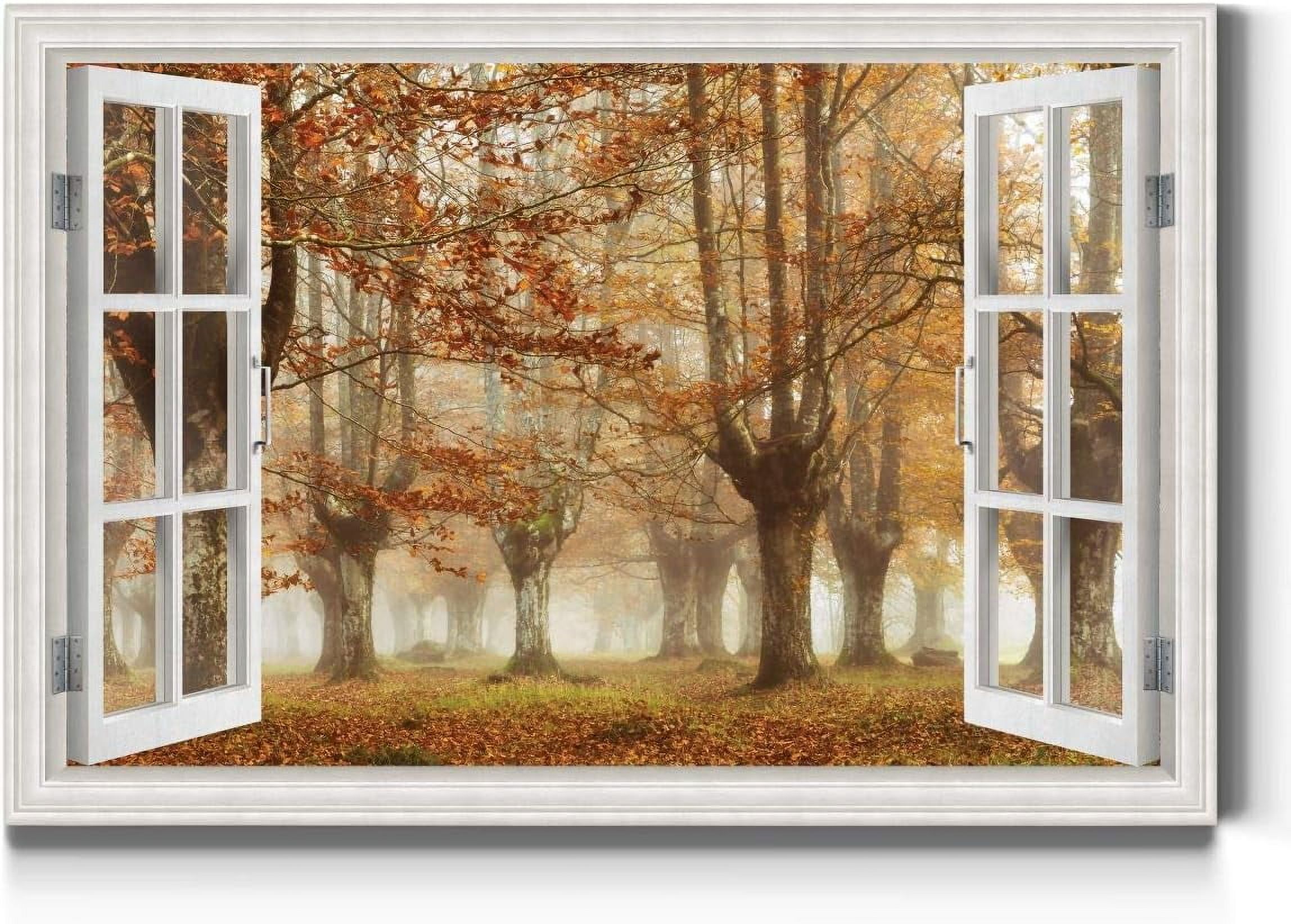 CTLL-Canvas Nature Wall Art Home Paintings & Prints Autumn Misty Forest ...