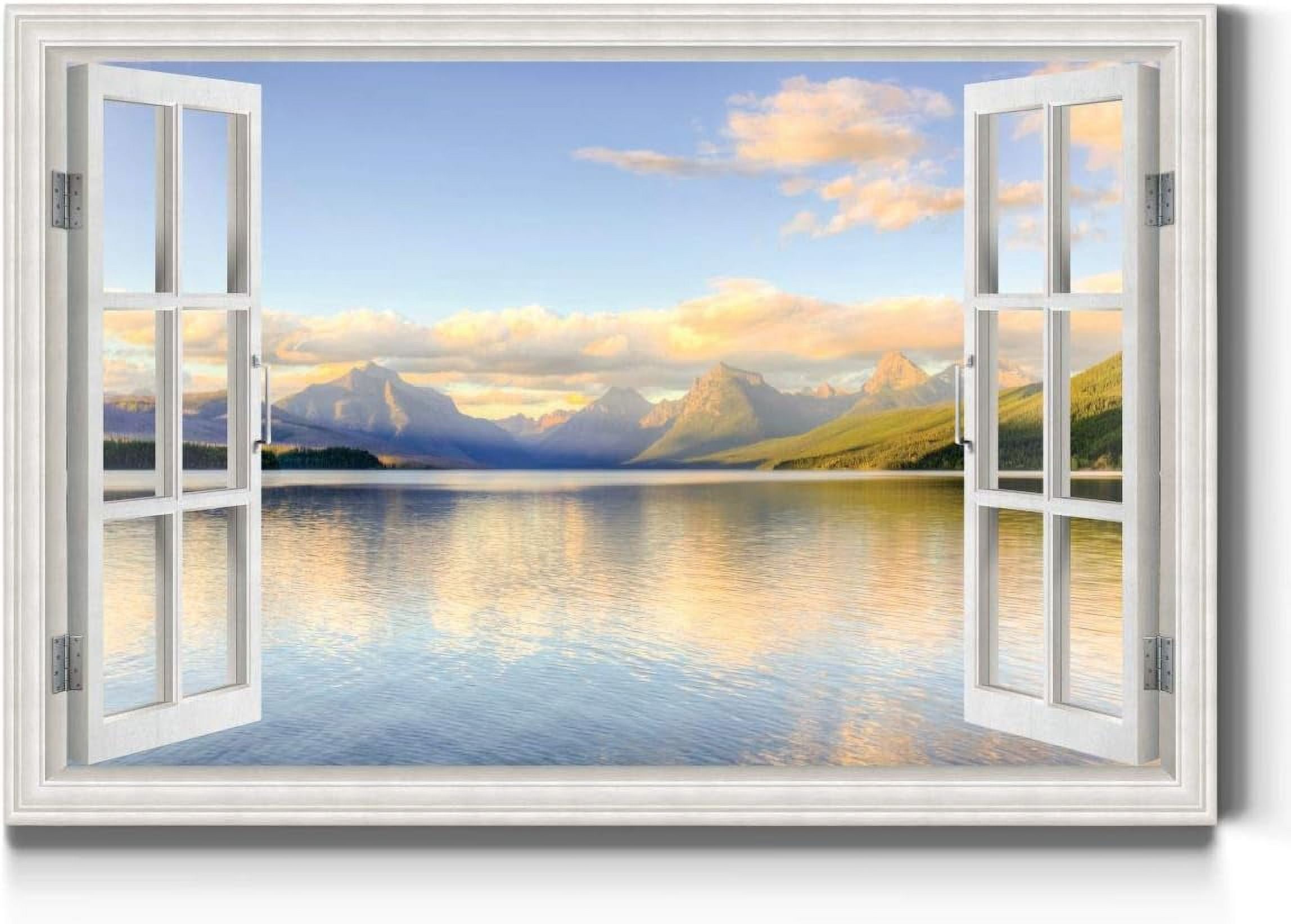 CTLL-Canvas Nature Wall Art Paintings Window View Artwork Colorful ...