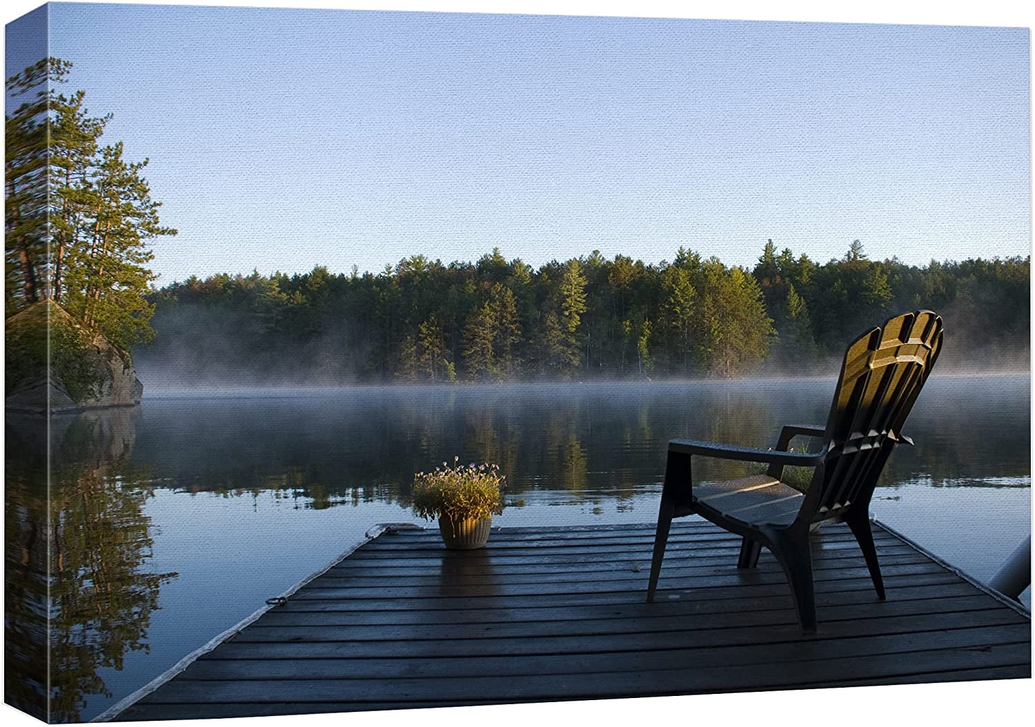 CTLL-Canvas Print Wall Art View of The Lake at Dawn Nature Wilderness ...