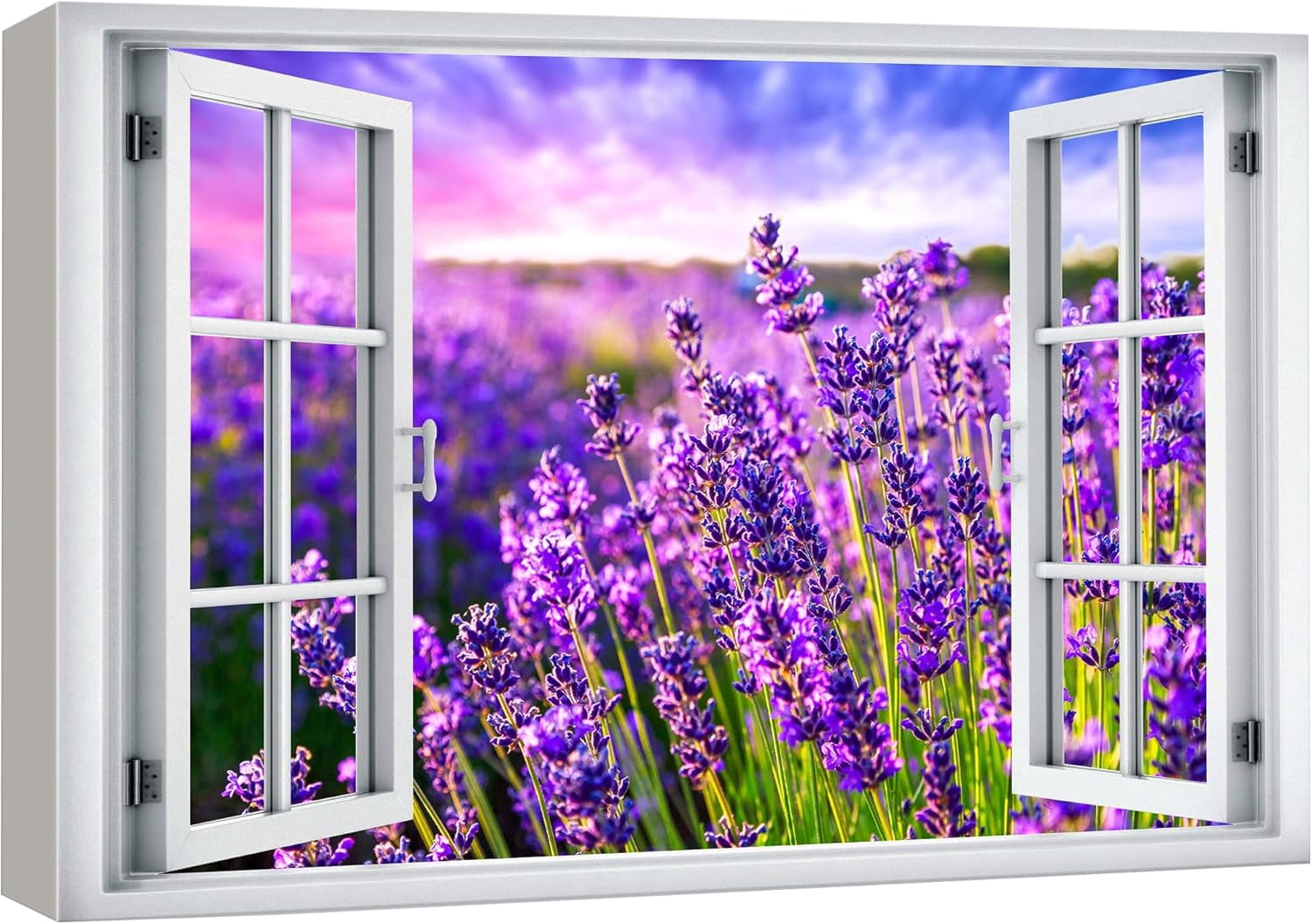 CTLL-Canvas Print Wall Art Window View Neon Purple Sunset Sky Lavender ...