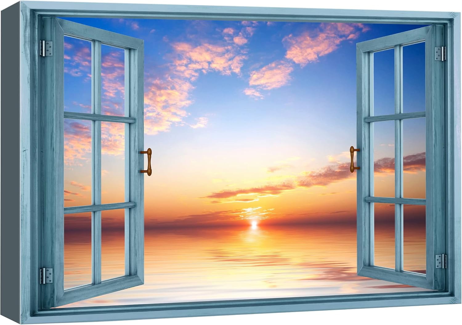 CTLL-Canvas Print Wall Art Window View Vibrant Sunset Tropical Ocean ...