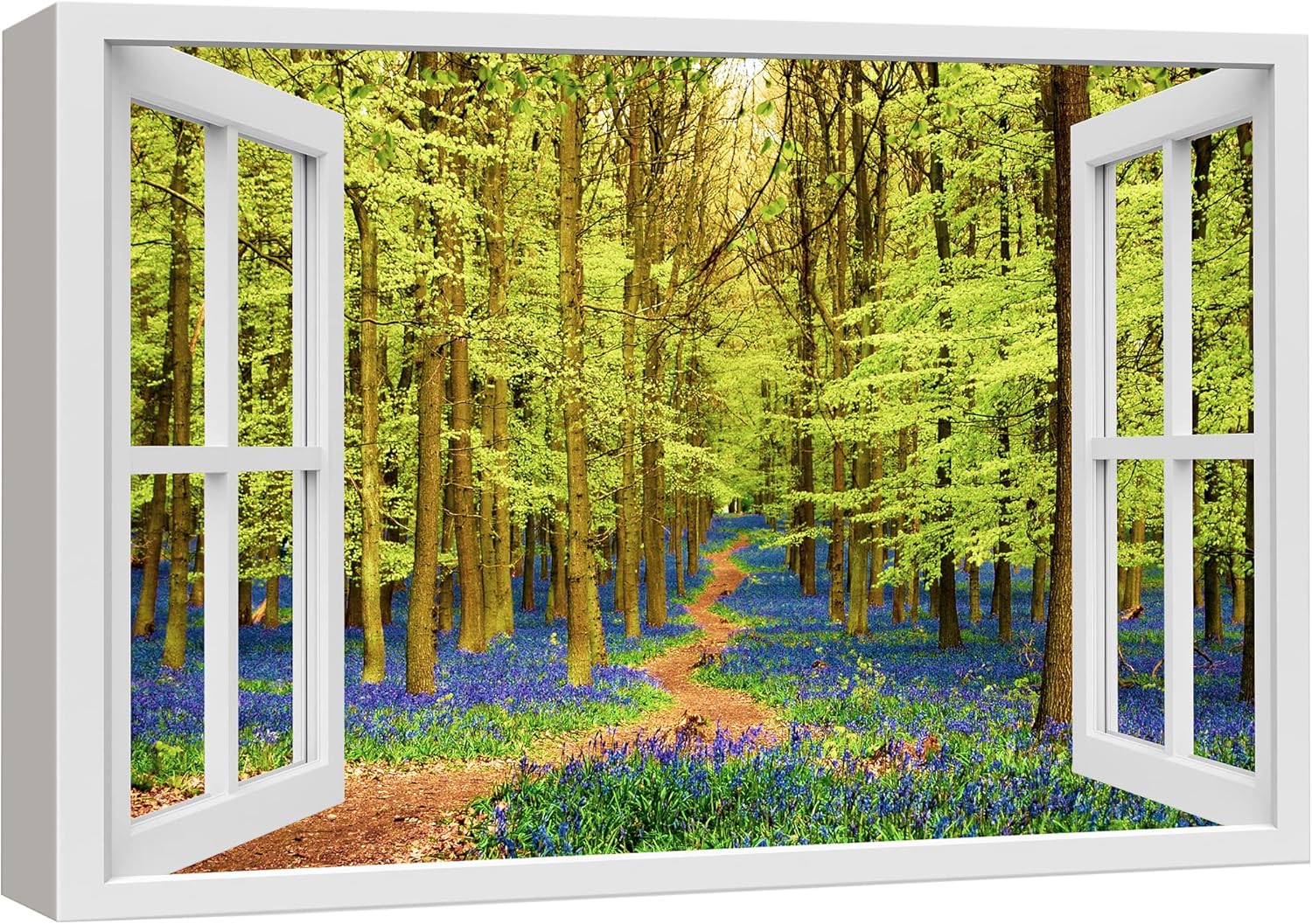 CTLL-Canvas Print Wall Art Window View Vibrant Trail Springtime Tree ...