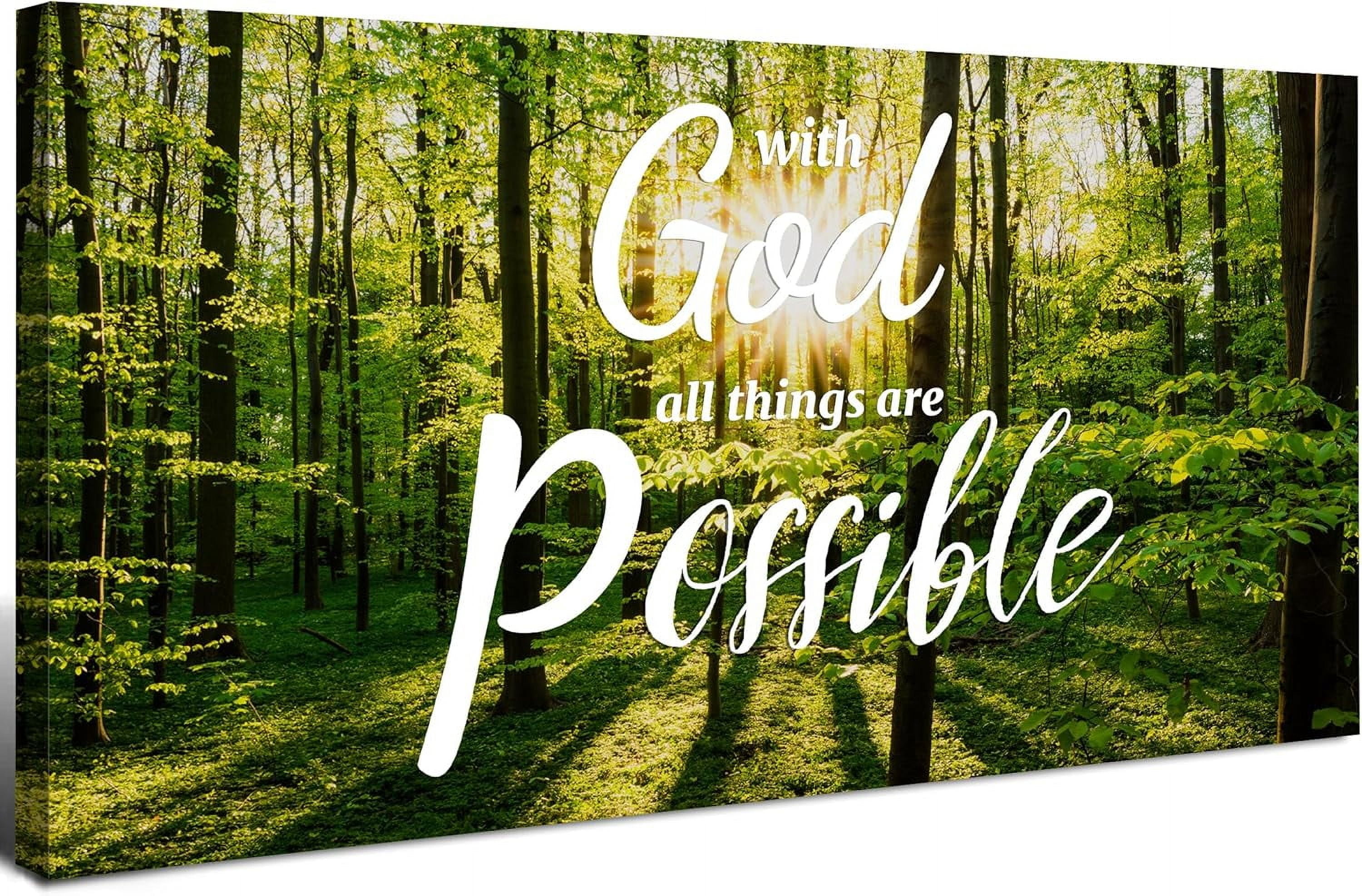 CTLL-Christian Wall Art Nature Forest Pictures Wall With God All Things ...