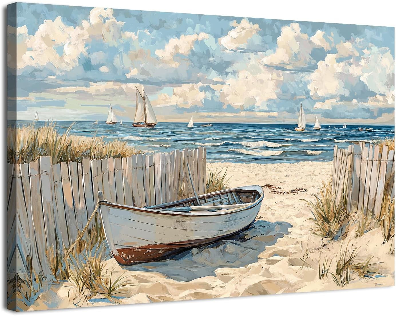 CTLL-Coastal Canvas Wall Art Farmhouse Beach Seaside Wallfor Bathroom ...