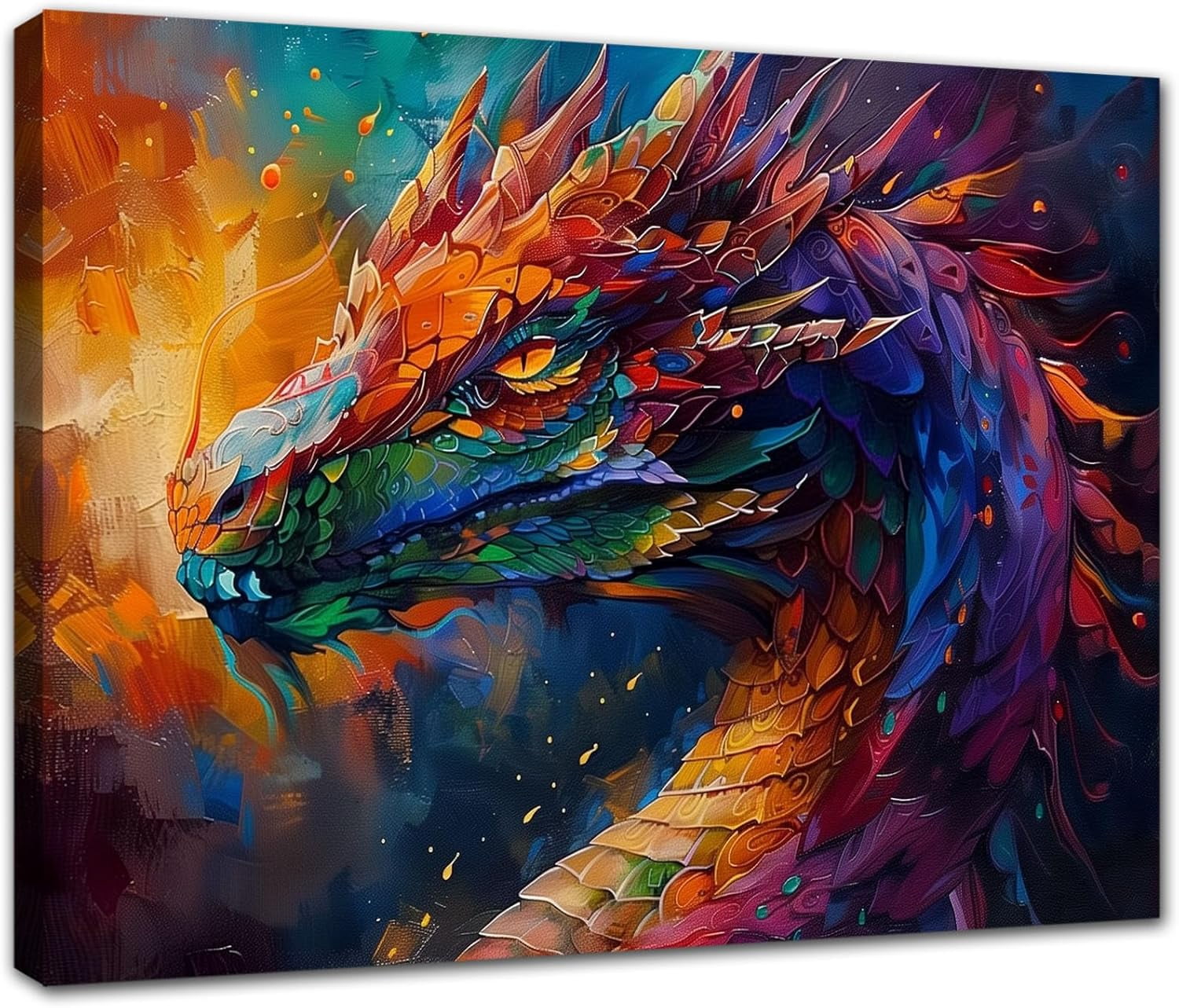 CTLL-Colorful Dragons Wall Decor Chinese Mythology Dragon Picture Canvas Art HD Print Wall Art ...
