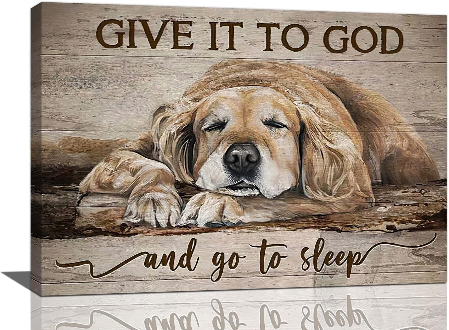 CTLL-Farmhouse Bedroom Wall Art Rustic Give It to God and Go to Sleep ...