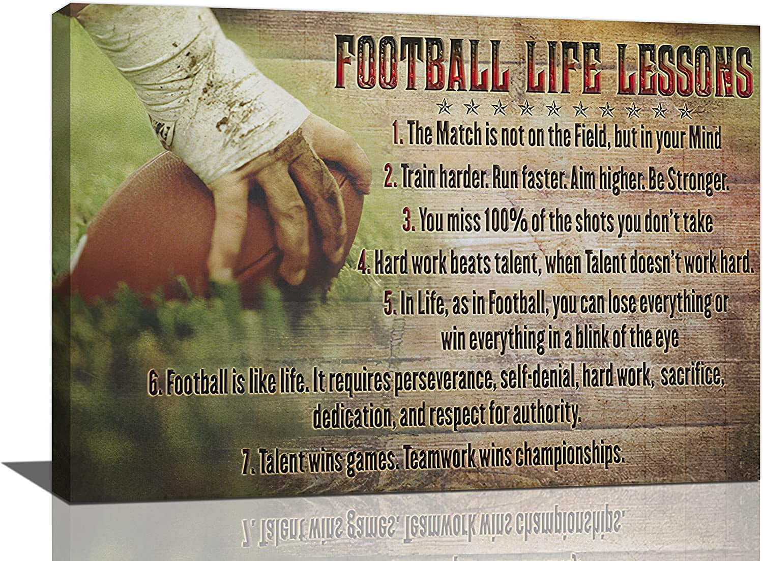 CTLL-Football Life Lessons Wall Art Pictures Wall Decor Gifts for ...