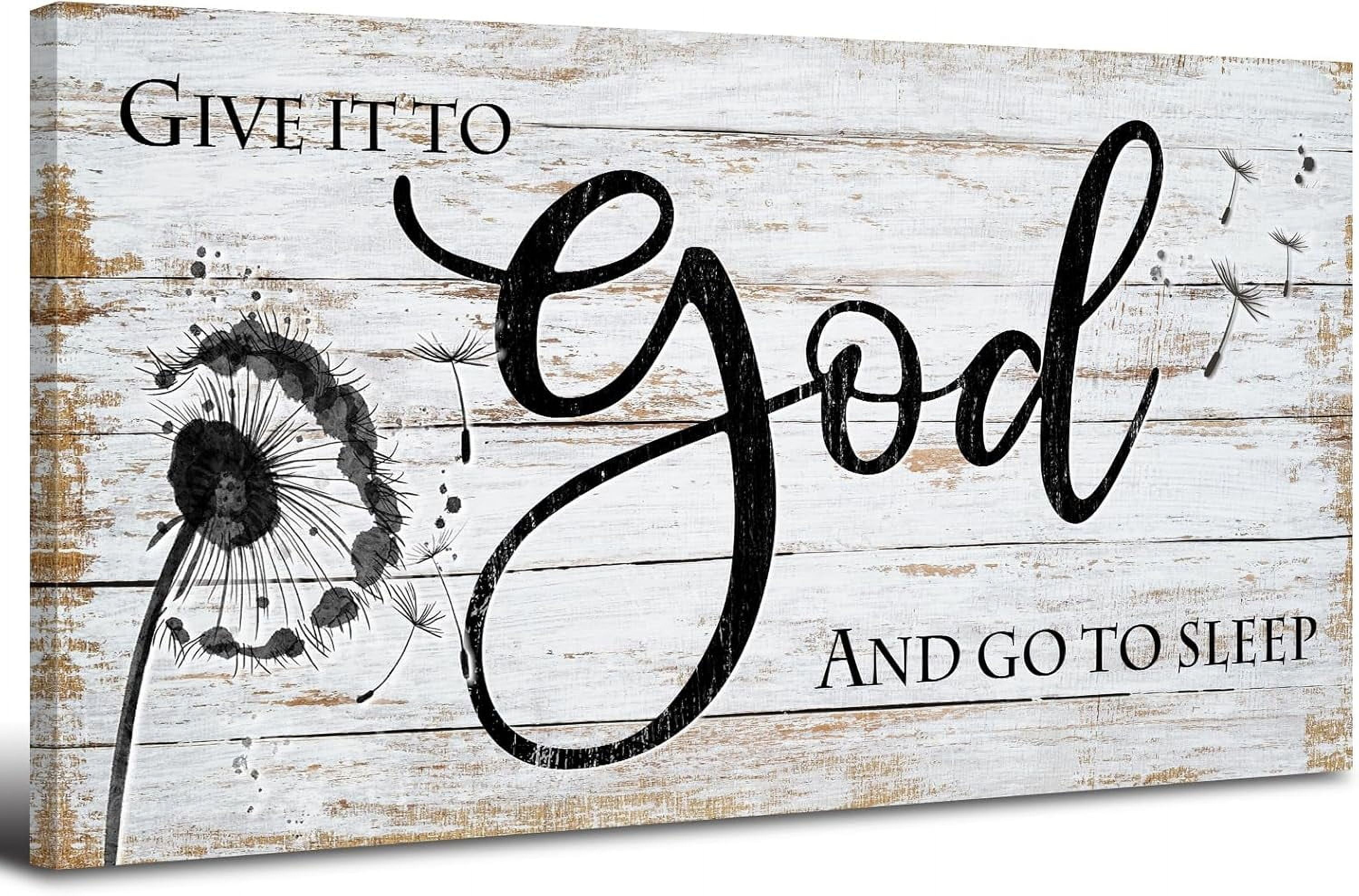CTLL-Give it to god and go to sleep Sign Wall Art Christian Bible ...