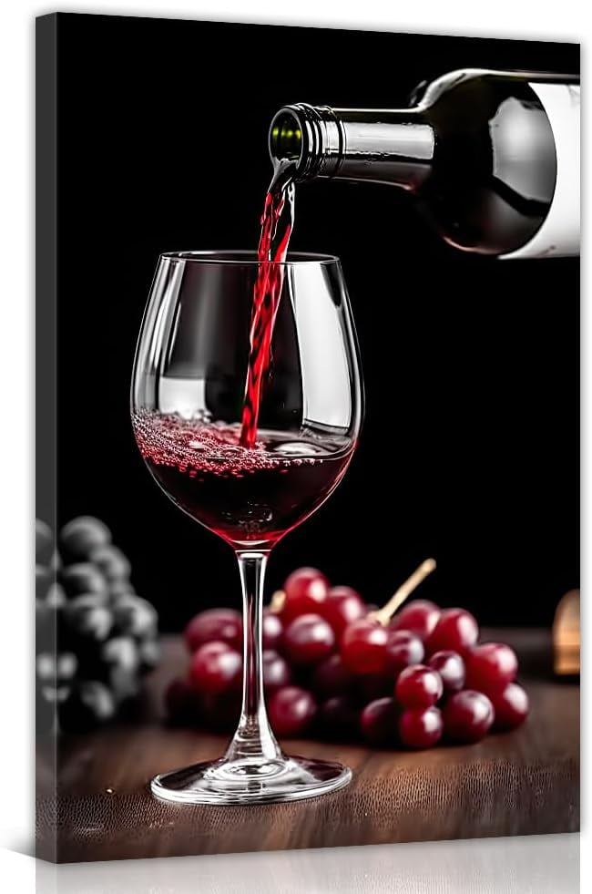 CTLL-Grape Wine Canvas Wall Art Prints Red Wine Picture Wall Prints Kitchen Grape Paintings for ...