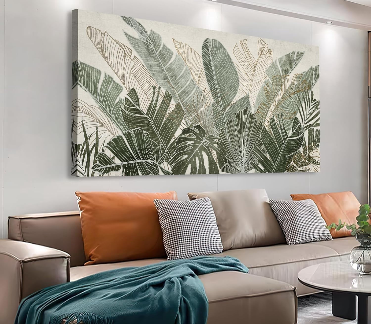 CTLL-Green Leaf Wall Art Tropical Plants Leaves Canvas Pictures Banana ...