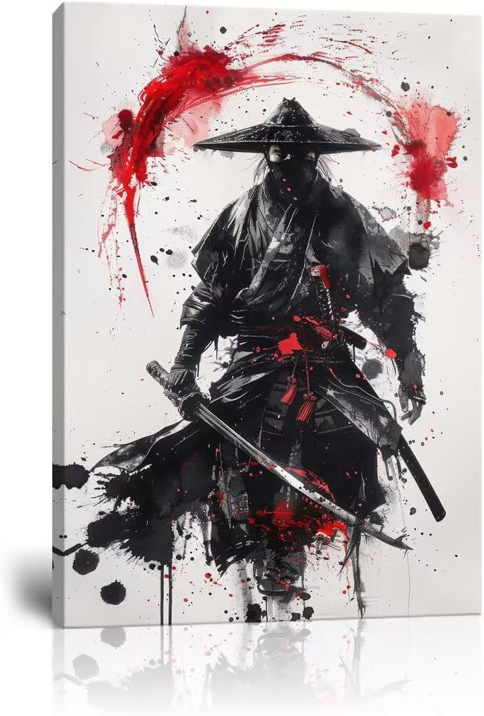 CTLL-Japanese Samurai Wall Art Pictures Armored Samurai Poster Canvas ...