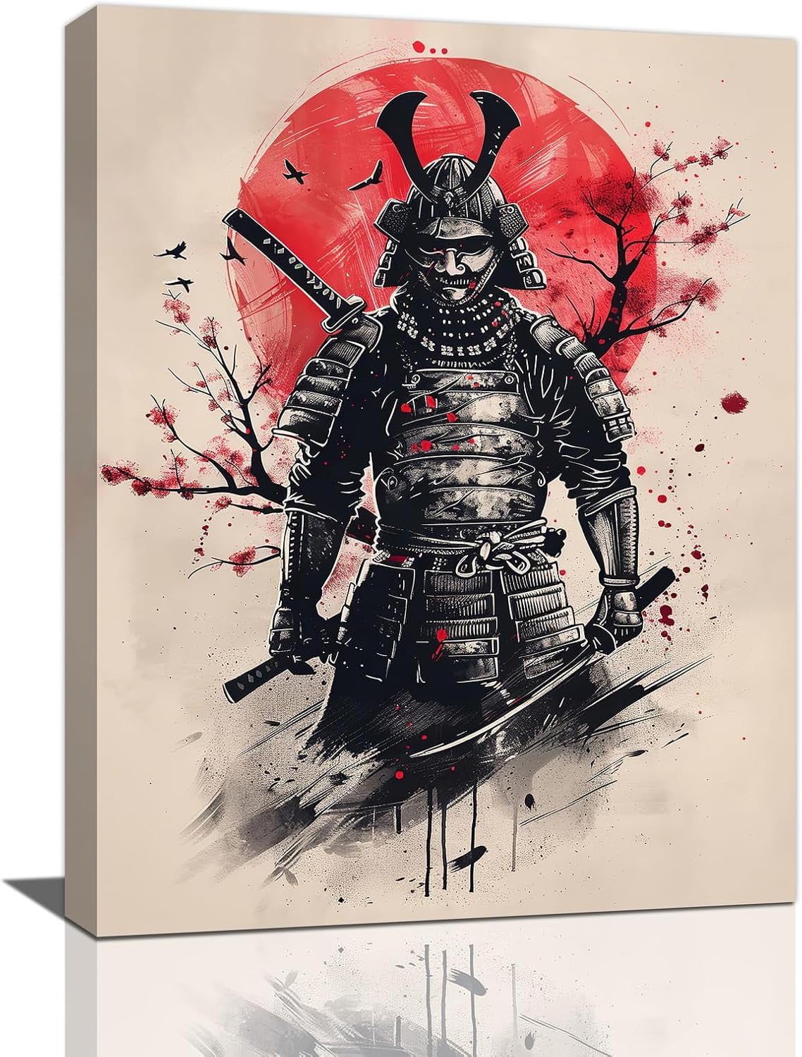 CTLL-Japanese Wall Art Armored Samurai Pictures Japanese Warrior Canvas ...