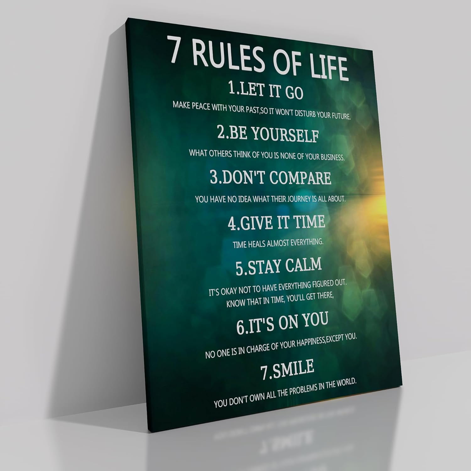 CTLL-Motivational Canvas Poster Wall Art Home Decorspirational 7 Rules ...