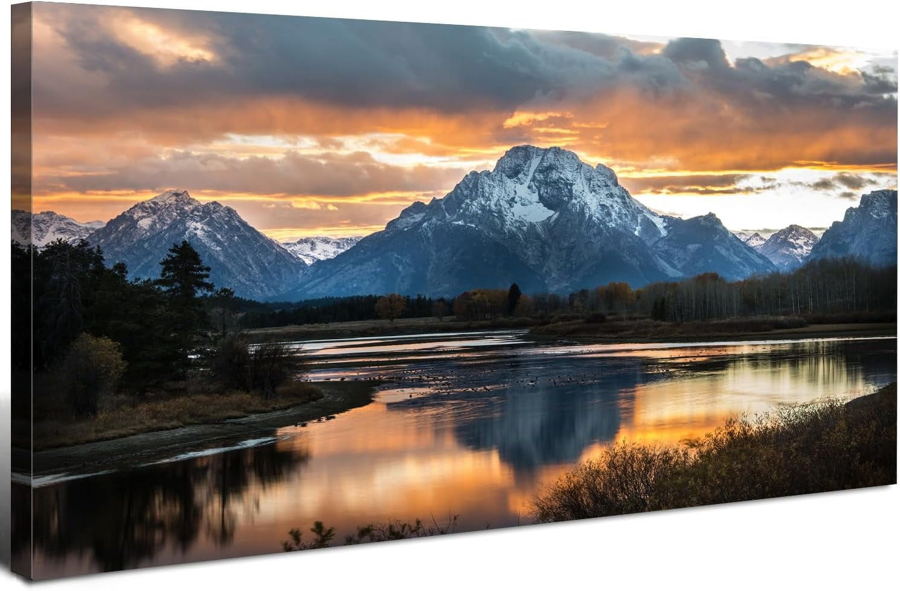 CTLL-Mountain Wall Art for Sunset Nature Wall Decor National Park ...