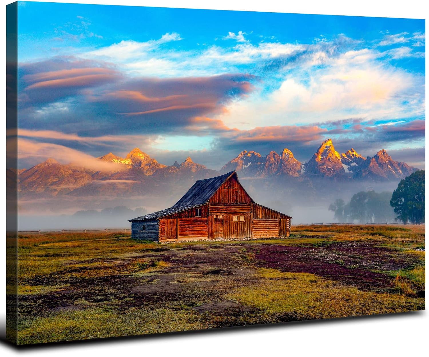 CTLL-Nature Mountain Landscape Canvas Wall Art Grand Teton National ...