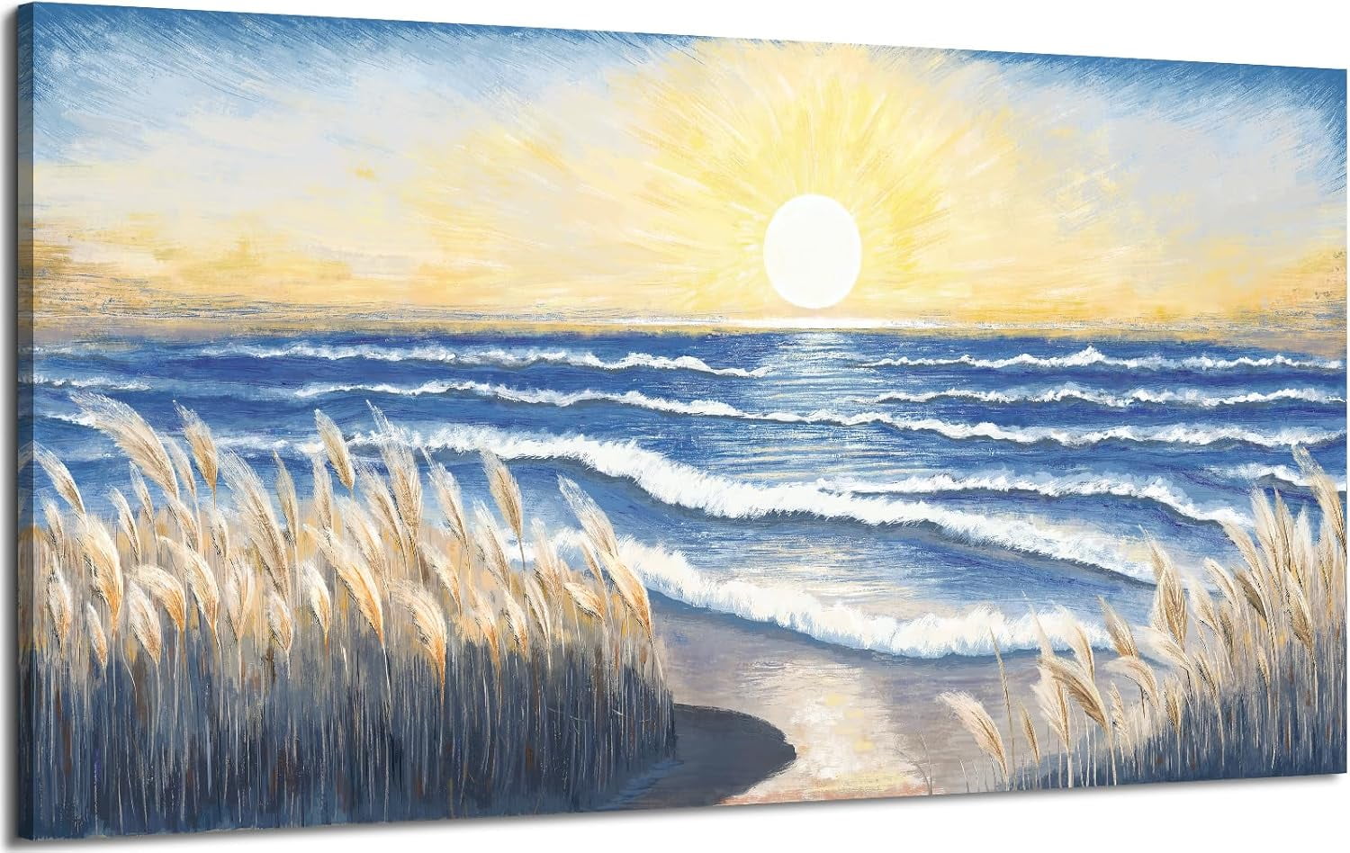 CTLL-Ocean Canvas Wall Art for Living Room Seaside Sunset over the ...