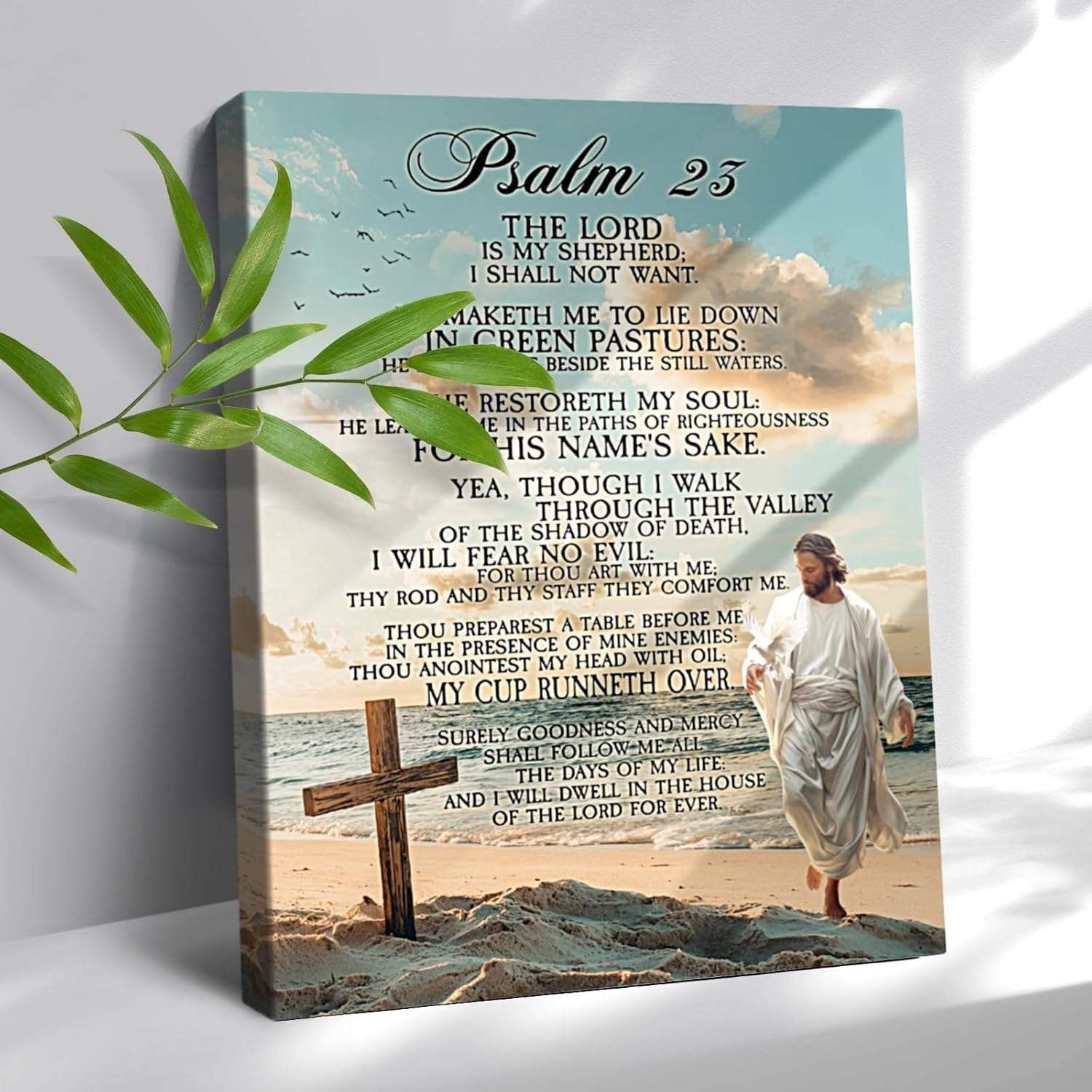 CTLL-Psalm 23 Wall Art Jesus Walks On Waterspirational Bible Verse ...