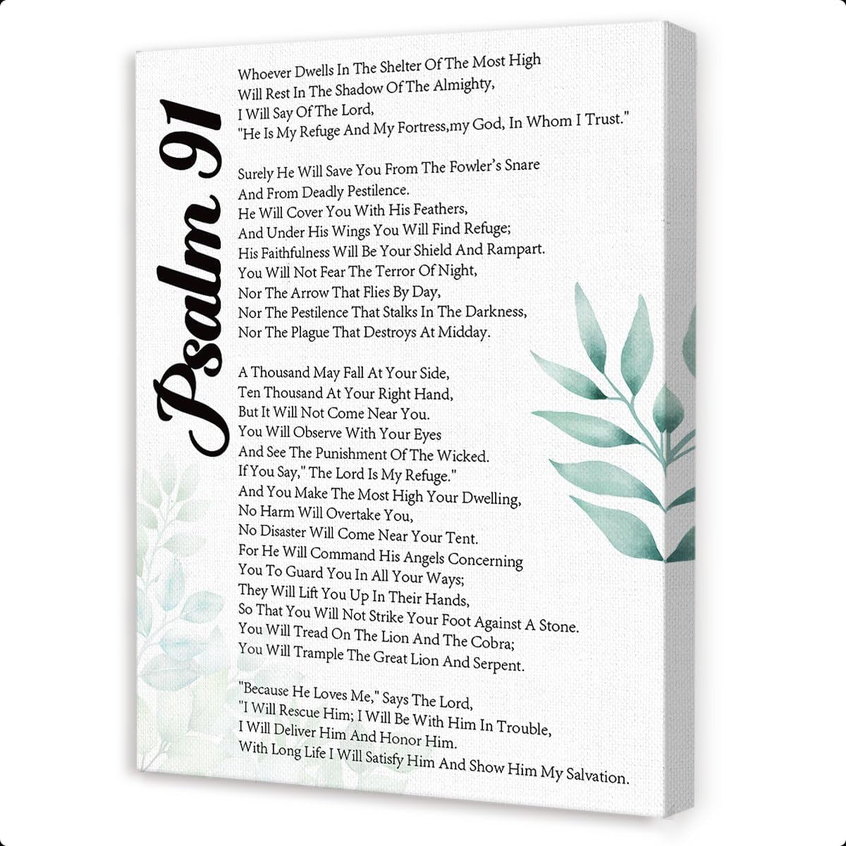 CTLL-Psalm 91 Wall Art,Christianspirational Wall Decor,Bible Verse Wall ...