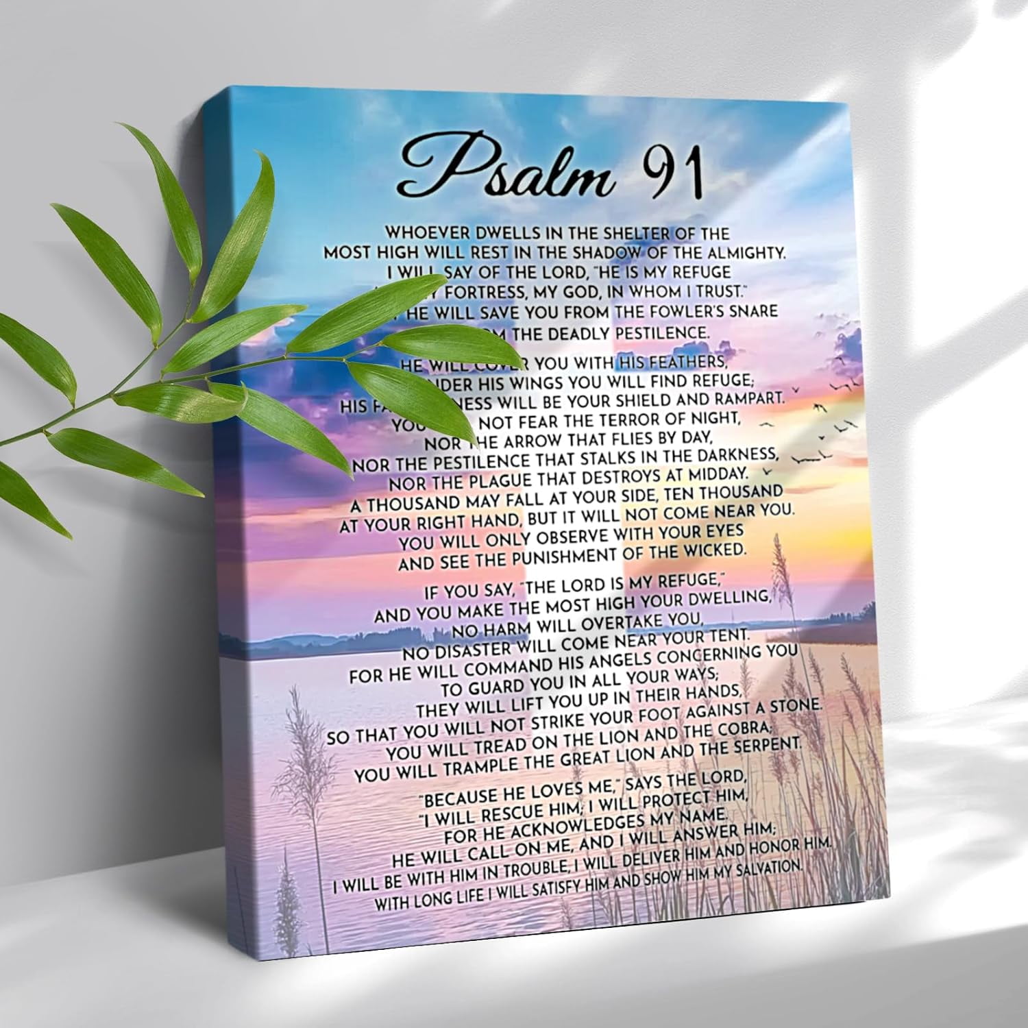 CTLL-Psalm 91 Wall Artspirational Bible Verse Decor Flower Scripture ...