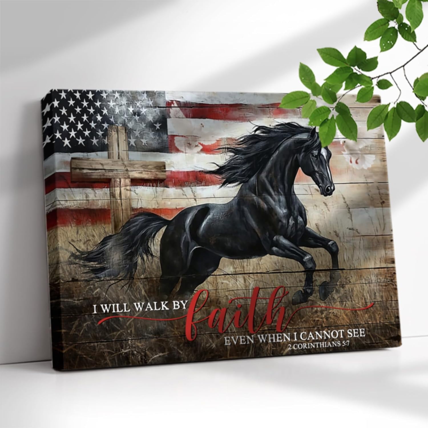 CTLL-Rustic Religious Horse Wall Art Inspirational Christian Spiritual ...