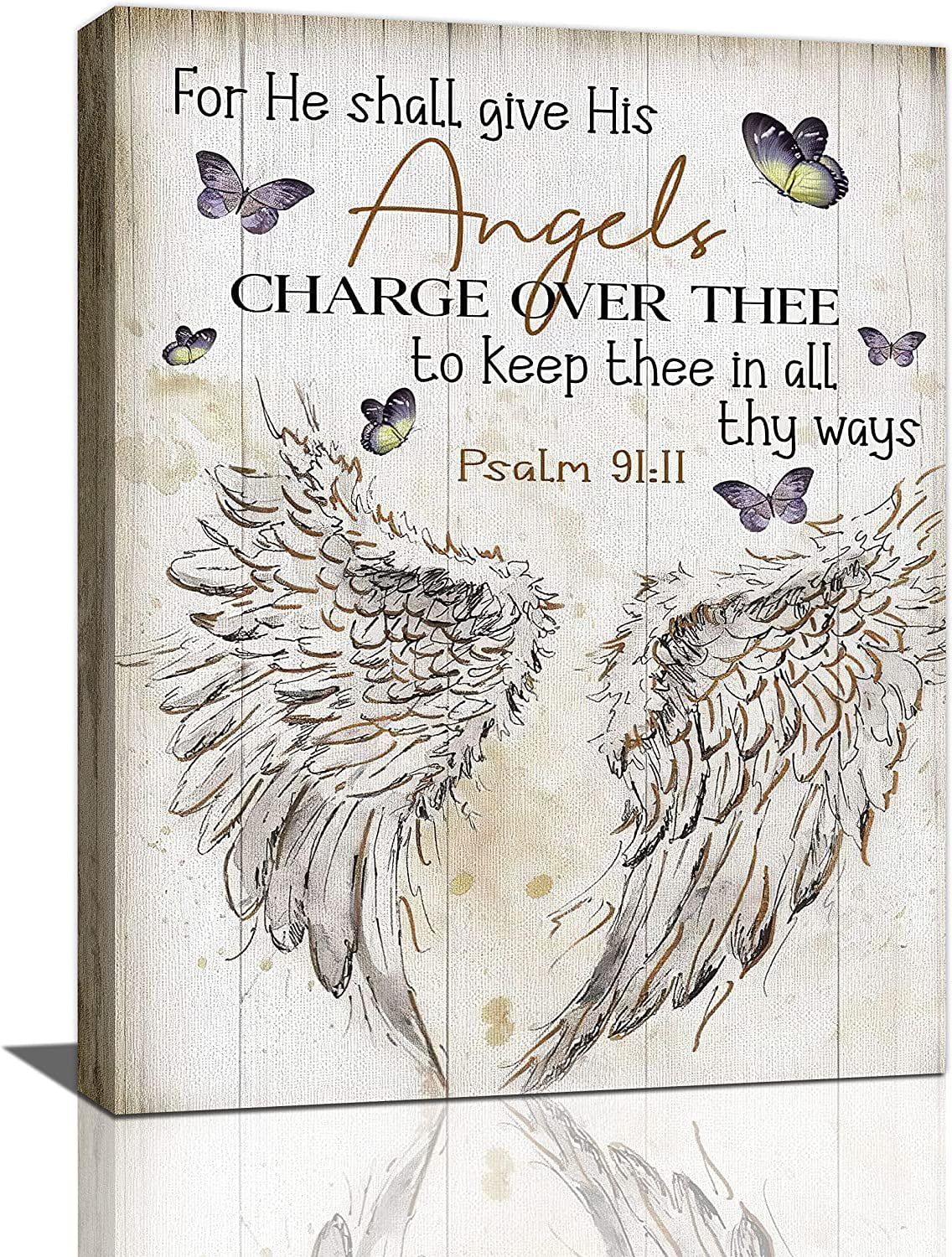 CTLL-Scripture Psalm 91 Wall Art Christian Angel Wings Pictures Bible ...