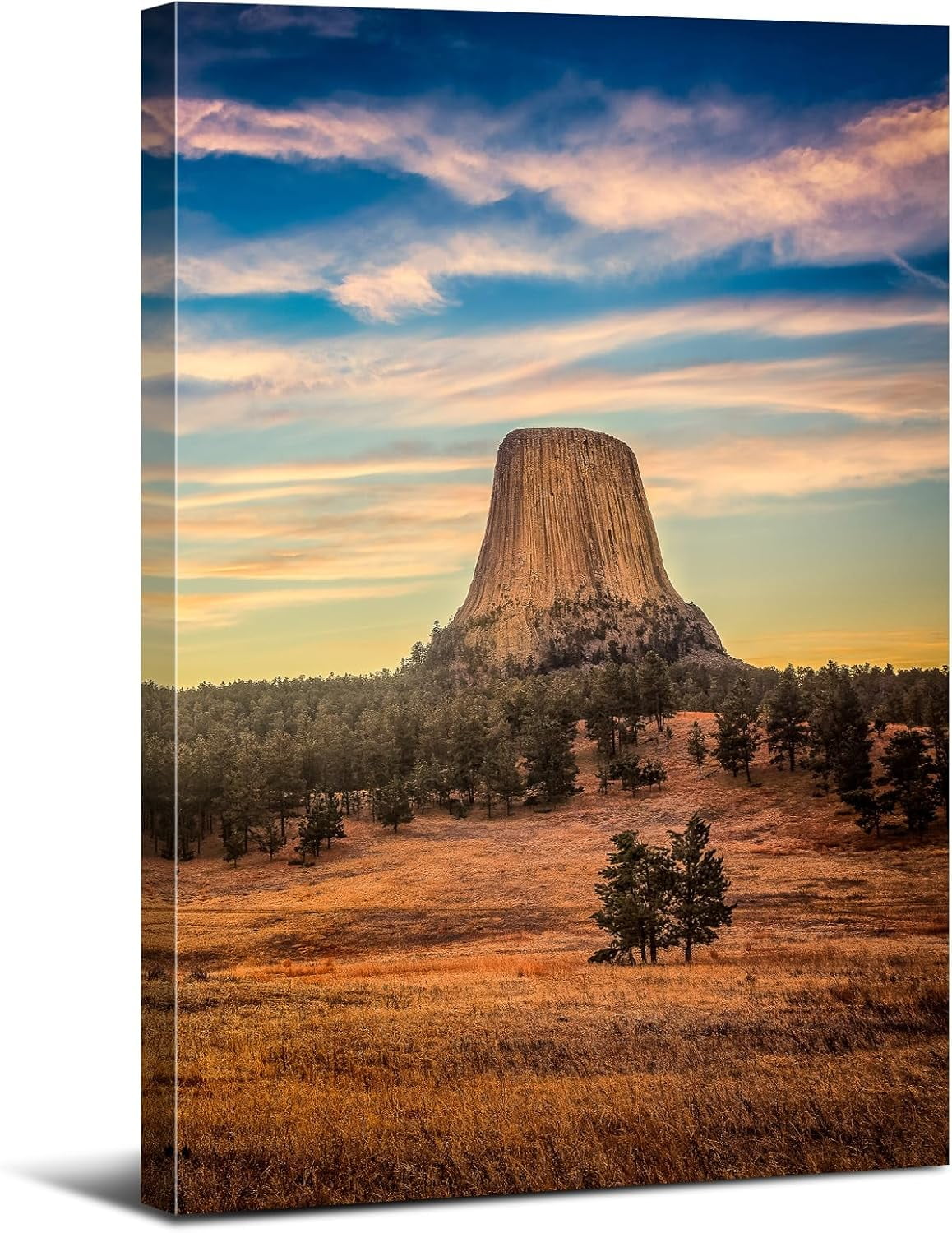 CTLL-Sunset Forest Wall Art Devils Tower National Monument for Living ...