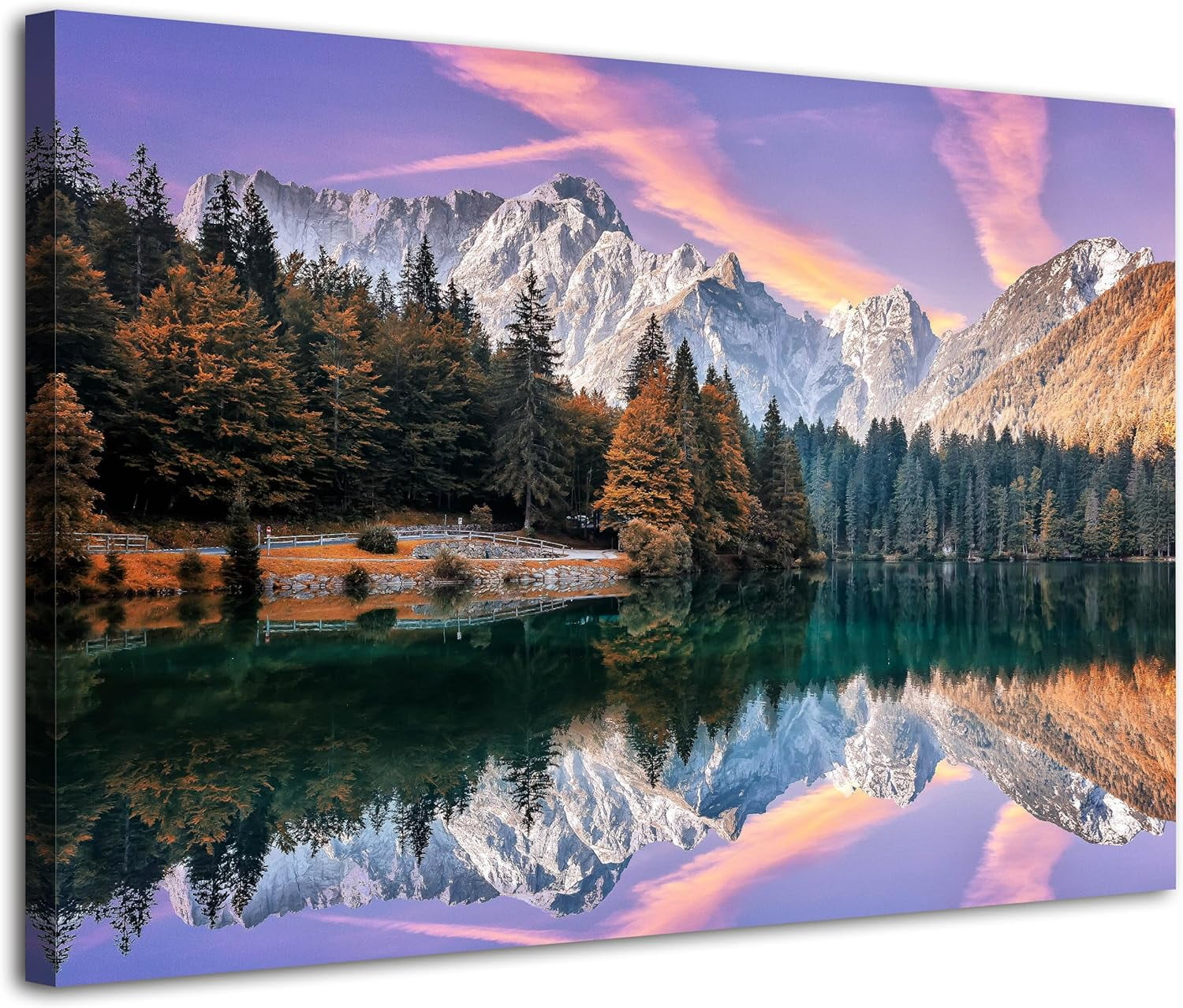 CTLL-Sunset Mountain Wall Art for Living Room, Forest Picture Wall ...