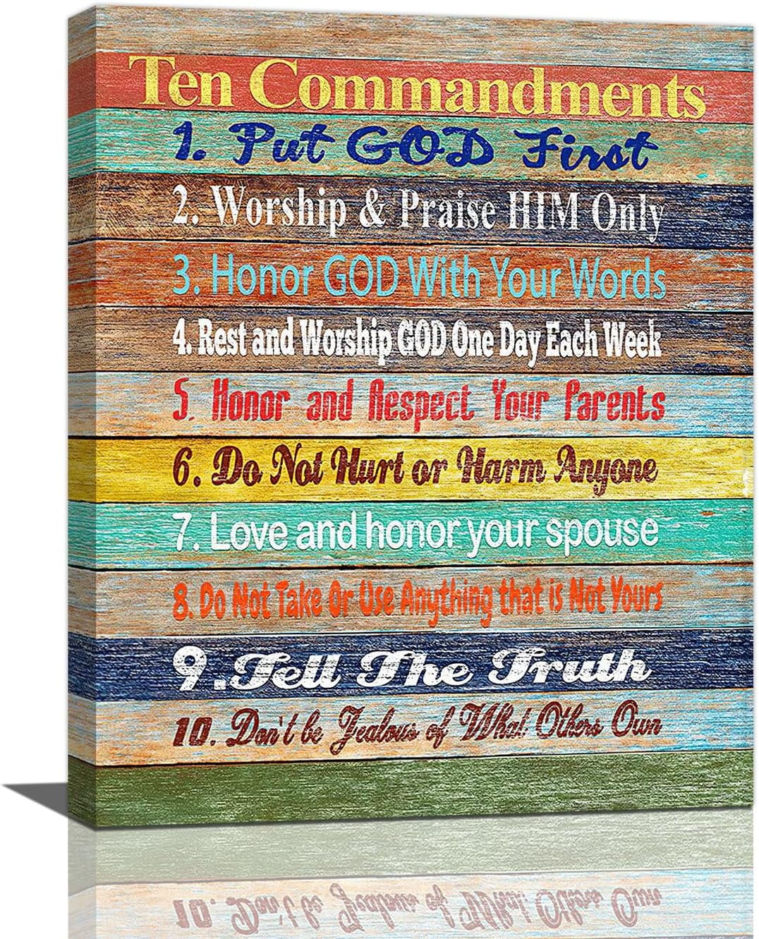 CTLL-Ten Commandments Wall Art Christian Bible Verse Pictures 10 ...