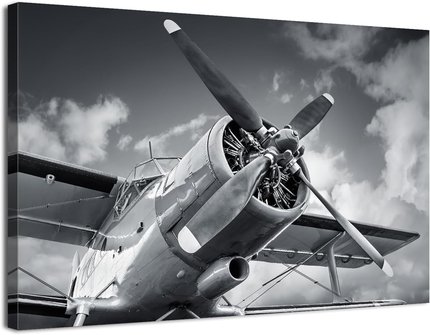 CTLL-Vintage Airplane Propeller Wall Art Retro Airplane WallBlack and ...