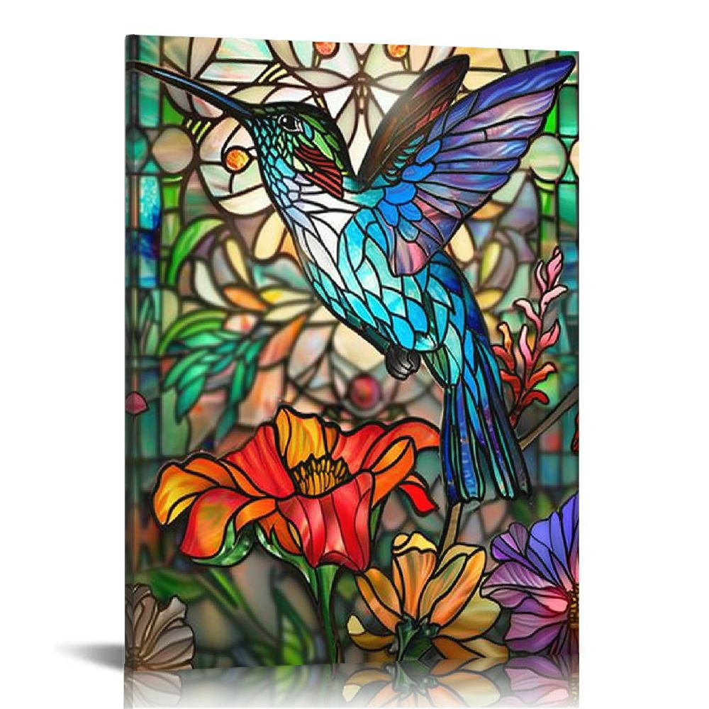 CTLONG Hummingbird Paint by Numbers for Adults-Stained Glass Paint by ...