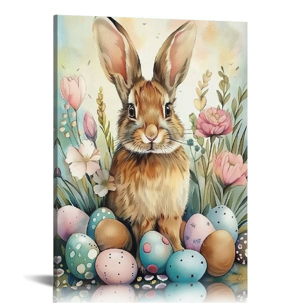 CTLONG Paint by Numbers Kit for Adults Beginner Easter, Acrylic Rabbit ...