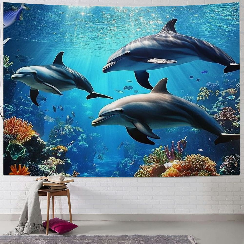 CTLONG t Underwater World Photography Backdrop Under The Sea Dolphin ...