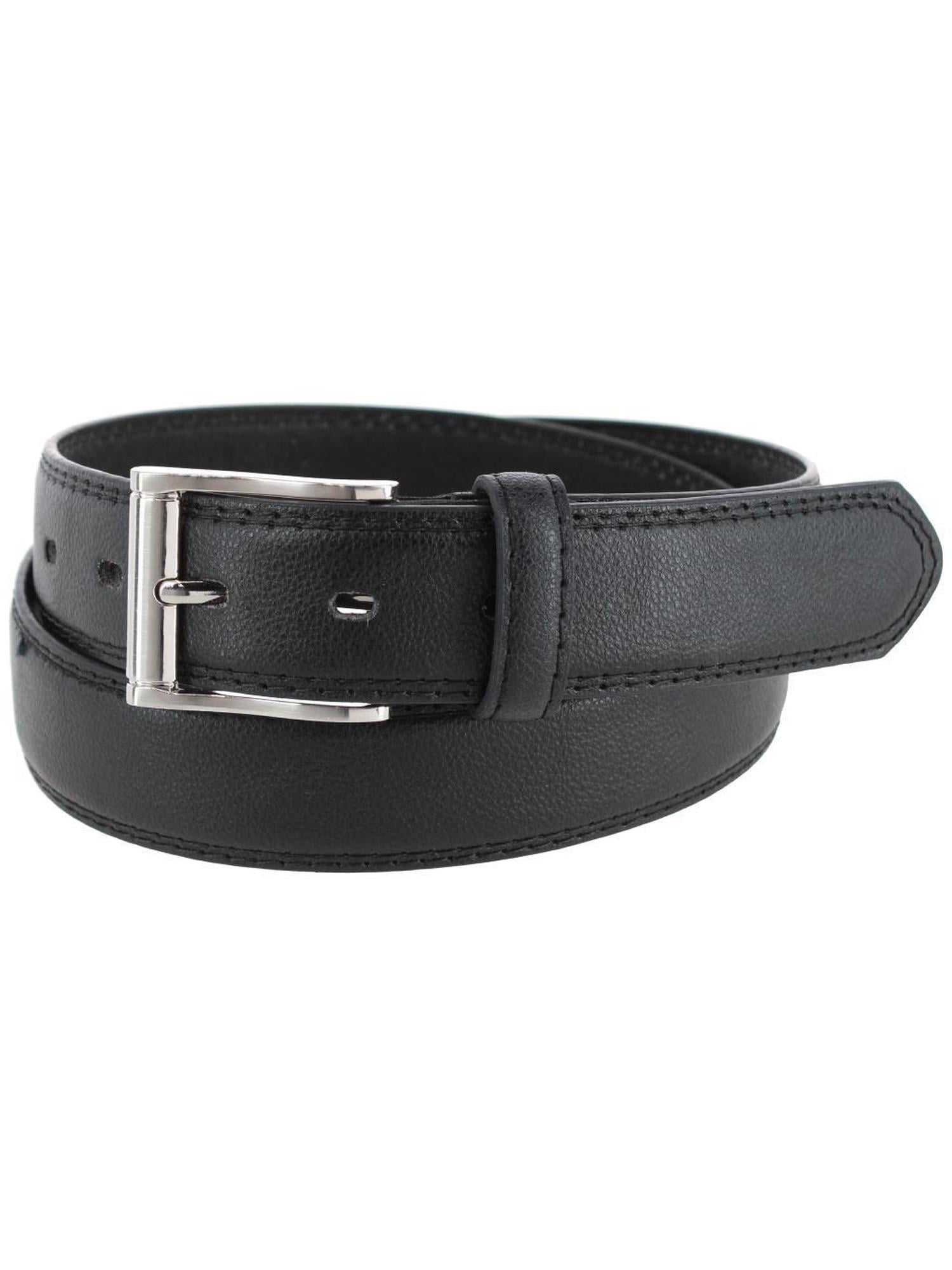 CTM 1.25 Inch Wide Leather Belt with Edge Detail (Men) - Walmart.com