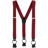 CTM 1.375 Inch Wide Solid Color Y-Back Button-End Suspenders (Men ...