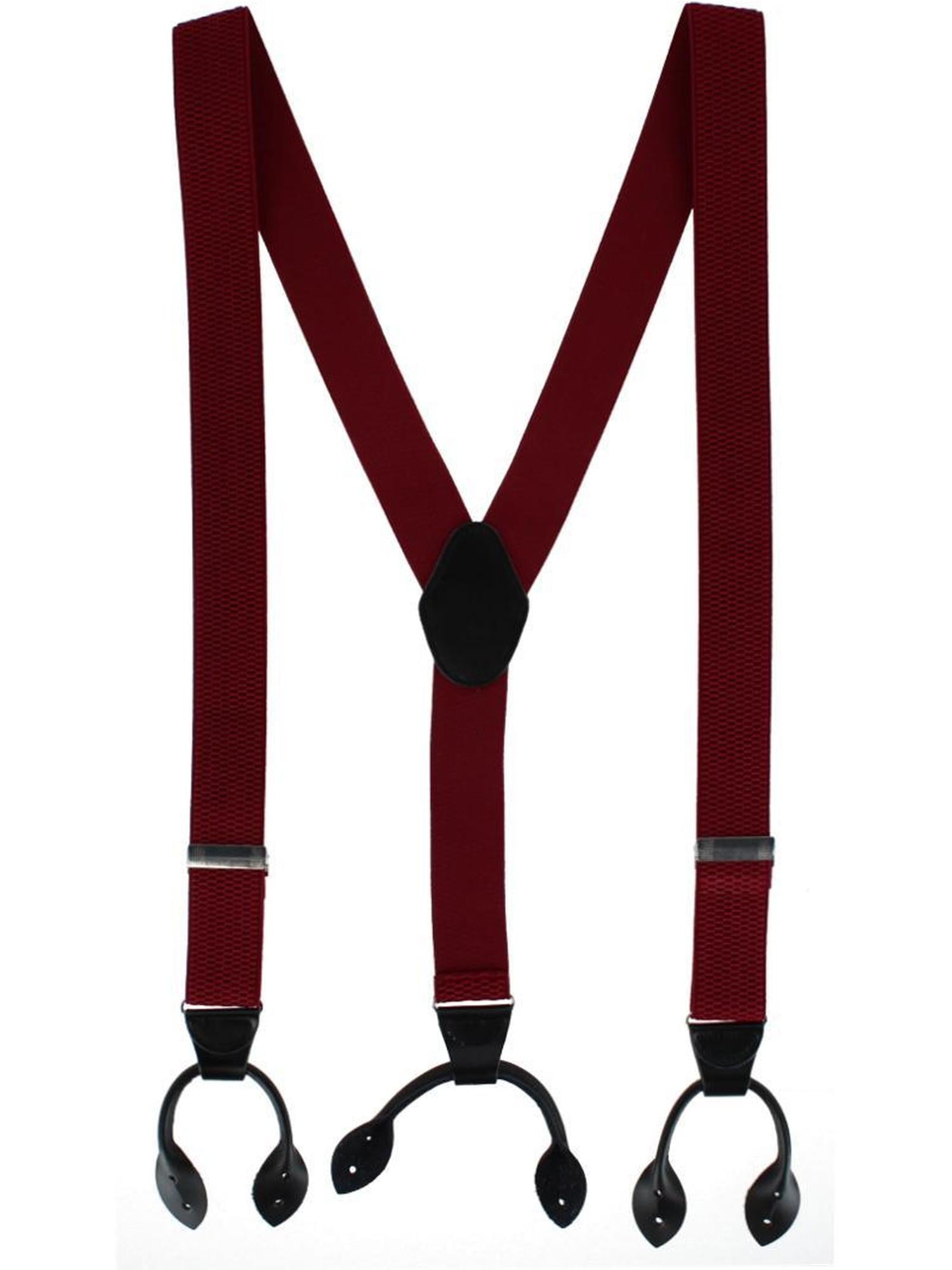 CTM 35mm Wide Pin Dot Y-Back Button-End Suspenders (Men) - Walmart.com