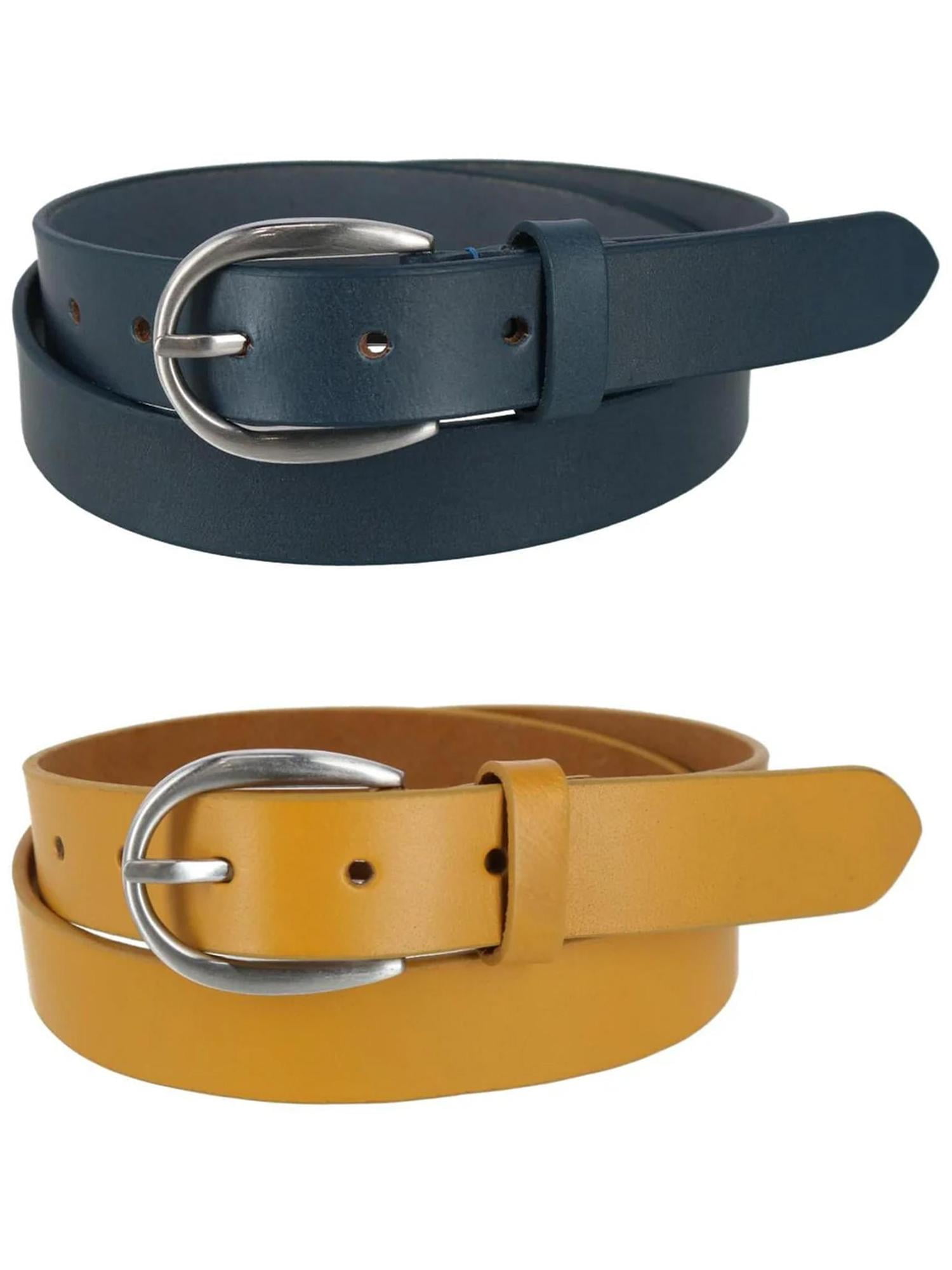 CTM Adjustable Smooth Leather Dress Belt Set (Women) - Walmart.com
