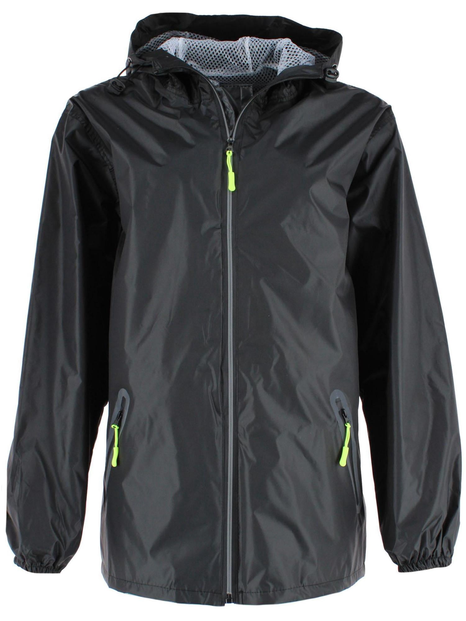 CTM Adult Reusable Water Resistant Rain Jacket with Hood and Pockets ...