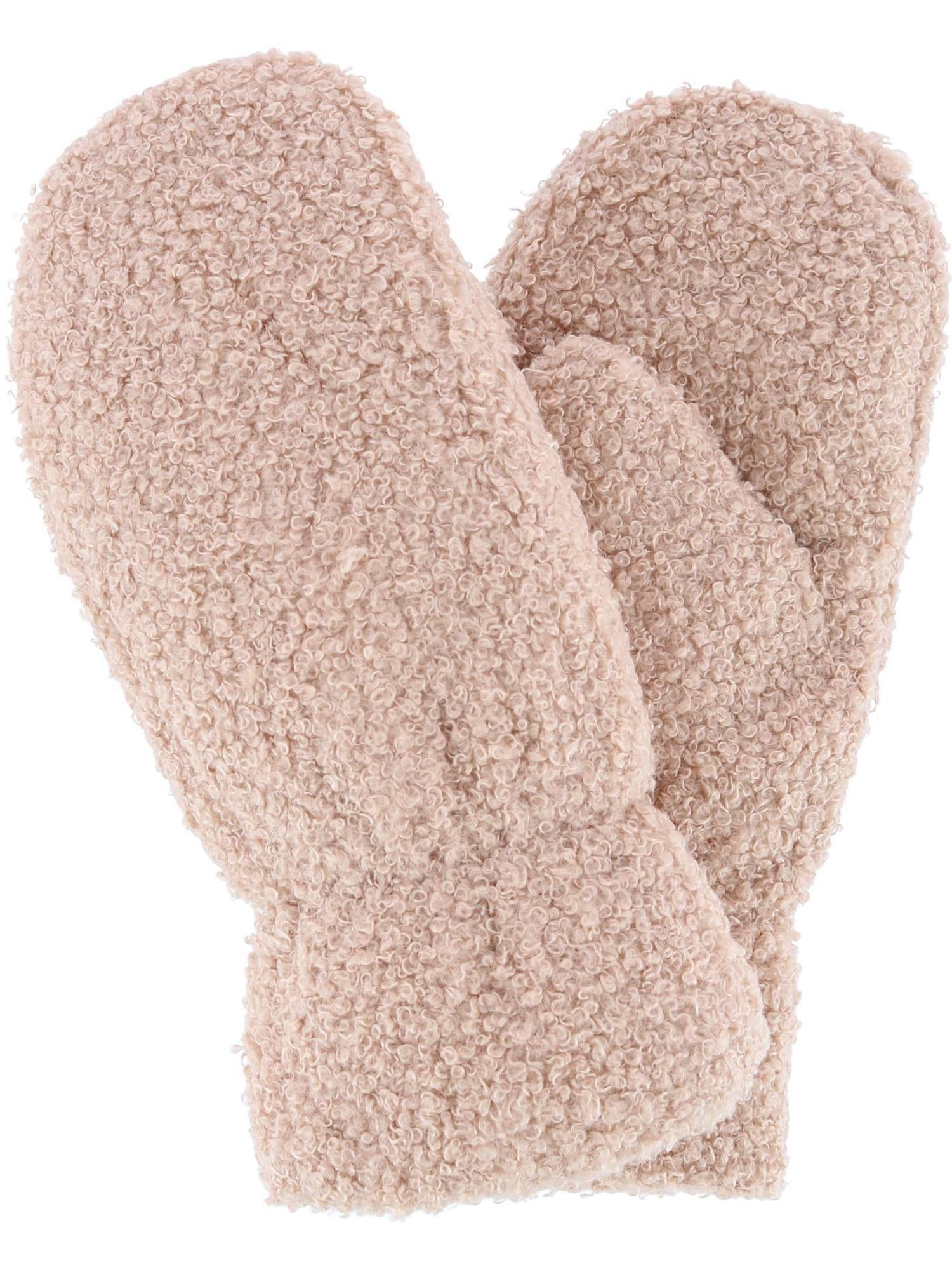 CTM Boucle Teddy Mittens with Gathered Wrist (Women) - Walmart.com