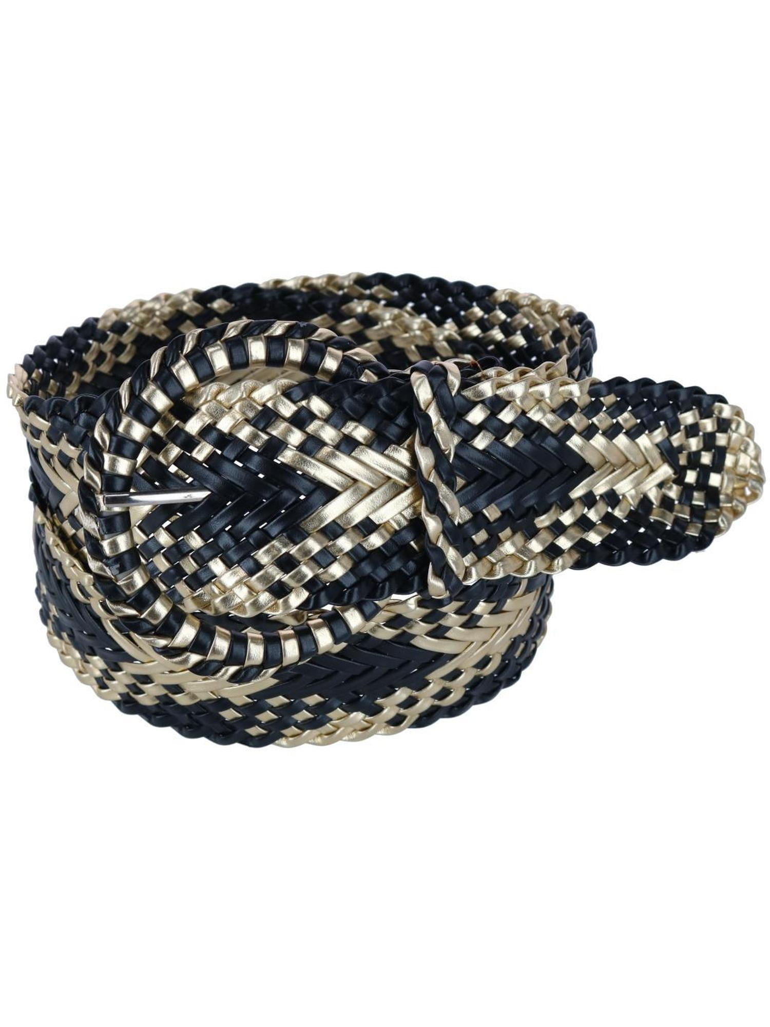 CTM 1 7/8 Inch Wide Braided Plaid Belt with Matching Buckle (Women ...