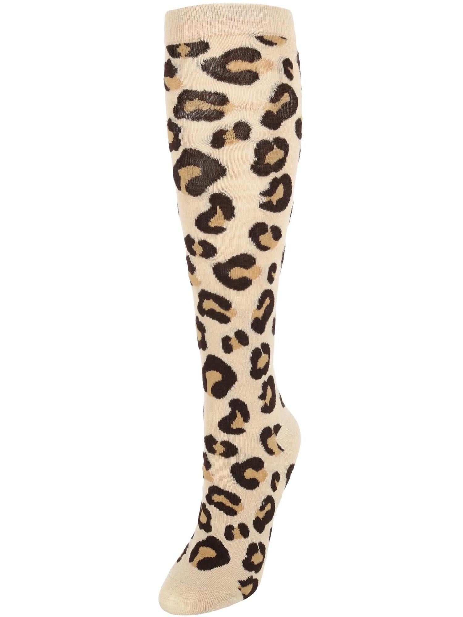 CTM Cheetah Print Knee-High Socks (Women) - Walmart.com