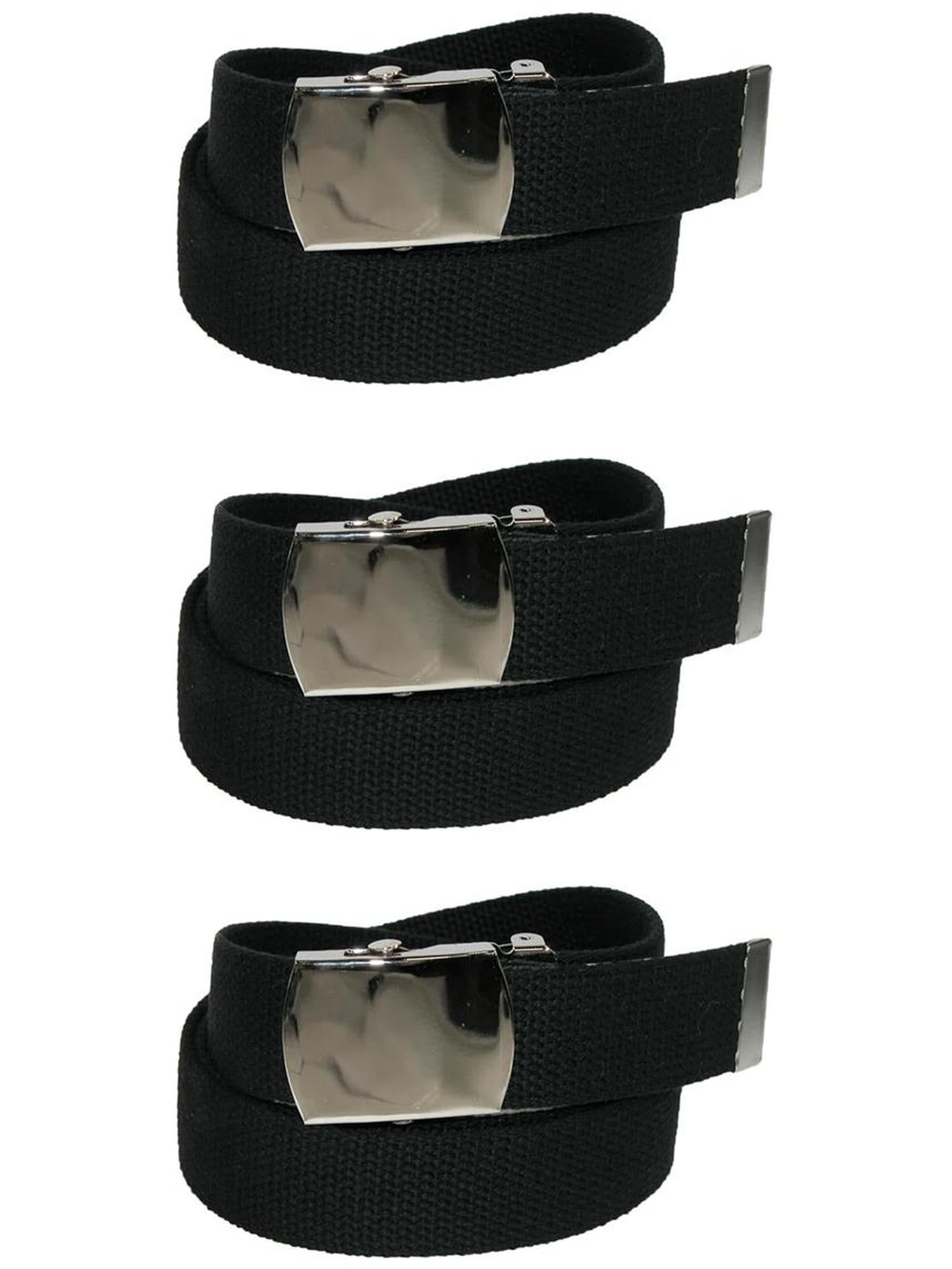 CTM Cotton Adjustable Belt with Nickel Finish Buckle (Pack of 3 ...