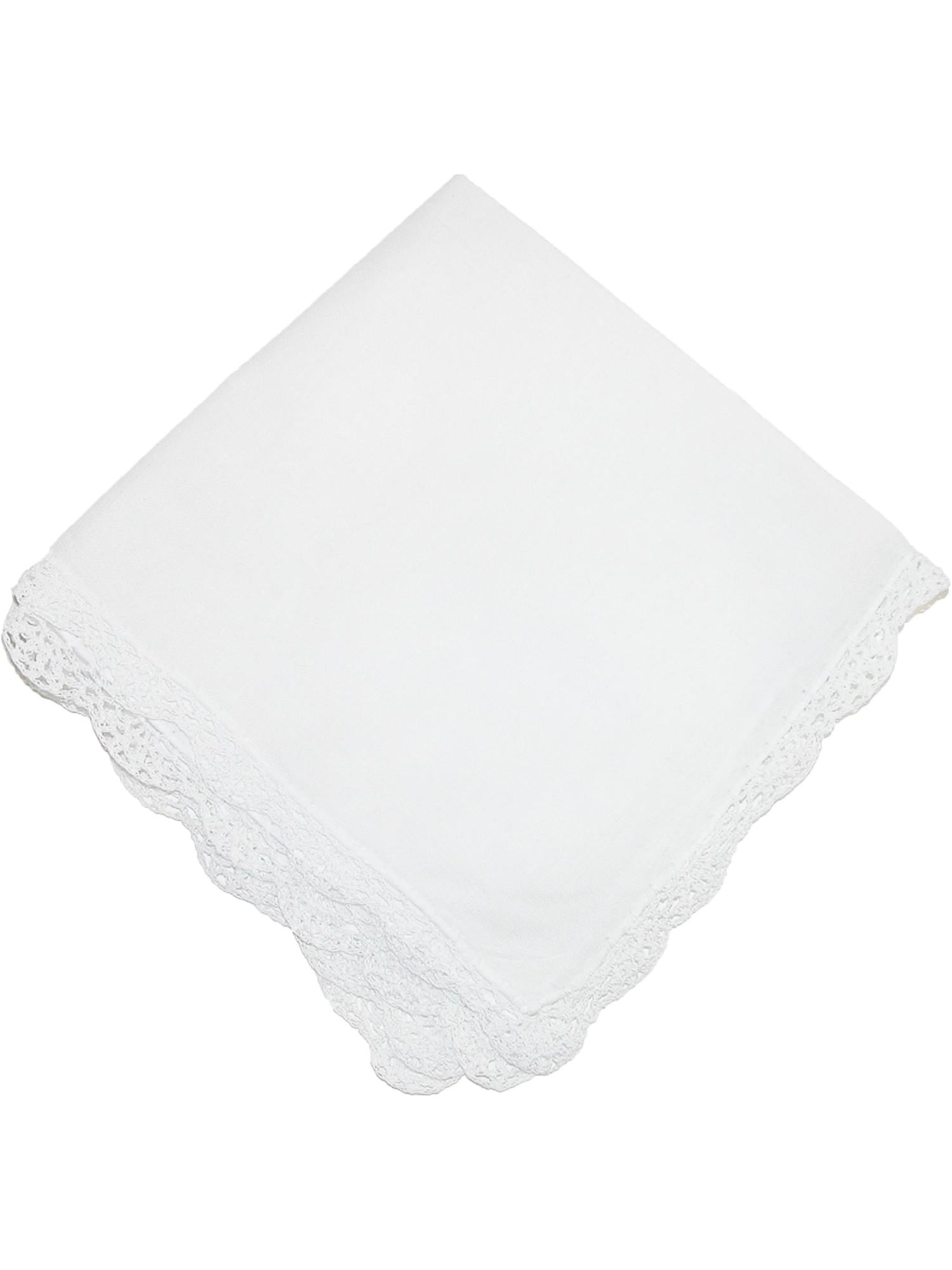CTM Women's Bonnie Lace Handkerchief, Cotton Lace, Measures 12x12 ...