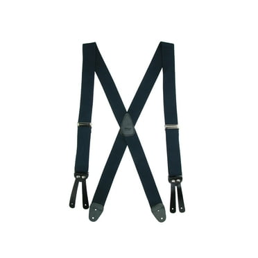 George Men's 1.25in Cross Back Black Suspender - Walmart.com