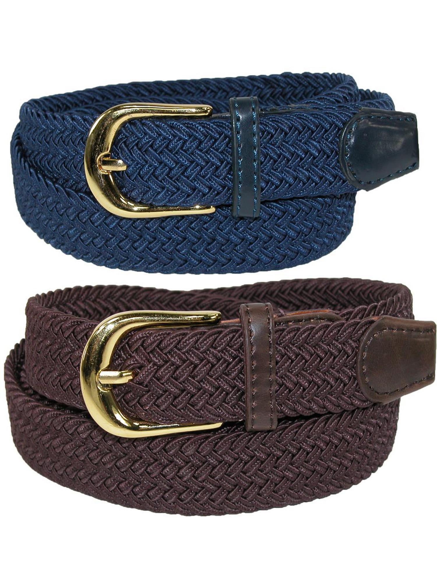 CTM Elastic Braided Stretch Belt (Pack of 2 Colors) (Women) - Walmart.com