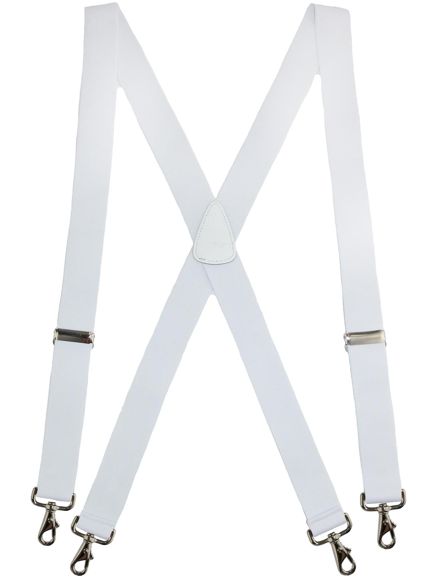 CTM Elastic Solid Color X-Back Suspender with Swivel Hook Ends (Men Big ...