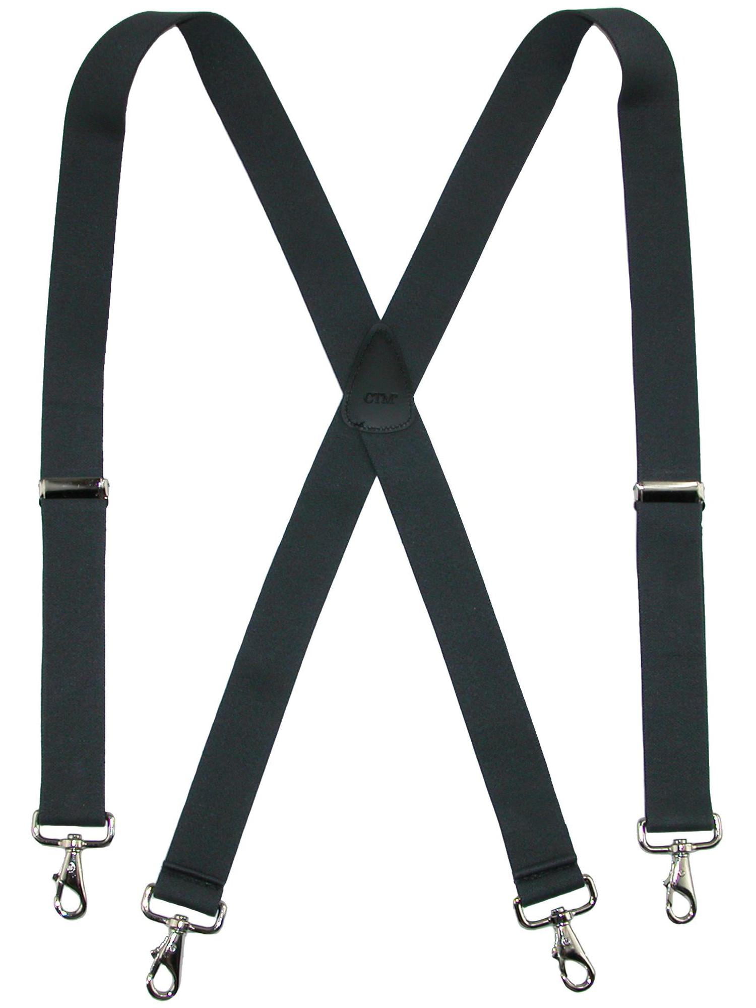 CTM Elastic Solid Color X-Back Suspender with Swivel Hook Ends (Men Big ...